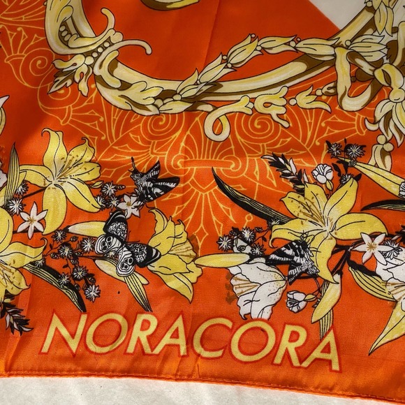 Noracora | Accessories | Noracora Silk Scarf With Butterflies And Music ...